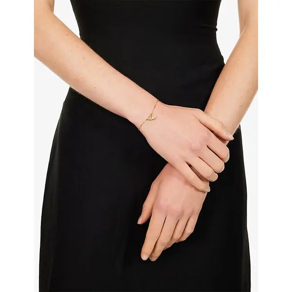 RACHEL JACKSON Twisted T-bar 14ct -plated Sterling Silver Bracelet