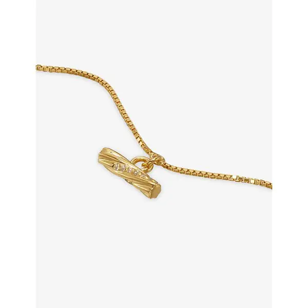 RACHEL JACKSON Twisted T-bar 14ct -plated Sterling Silver Bracelet