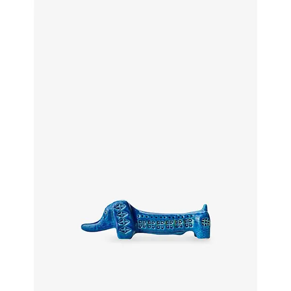 BITOSSI CERAMICHE Figura Di Bassotto Ceramic Sculpture Figurine - Blue