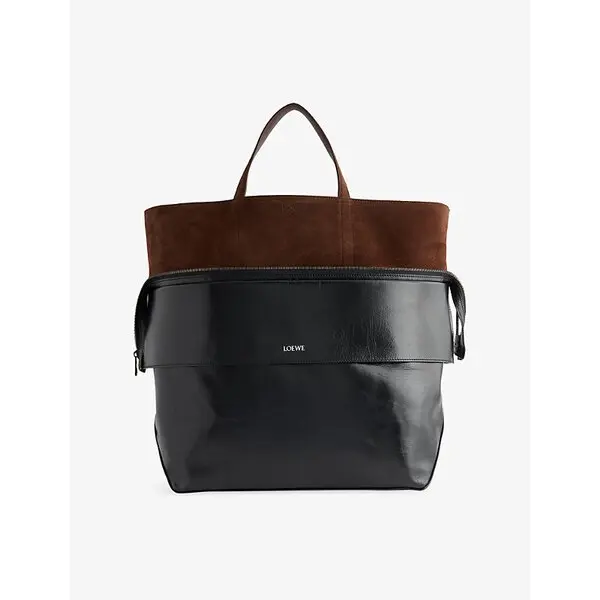 Loewe Switch Large Leather Tote Bag - Black/espresso