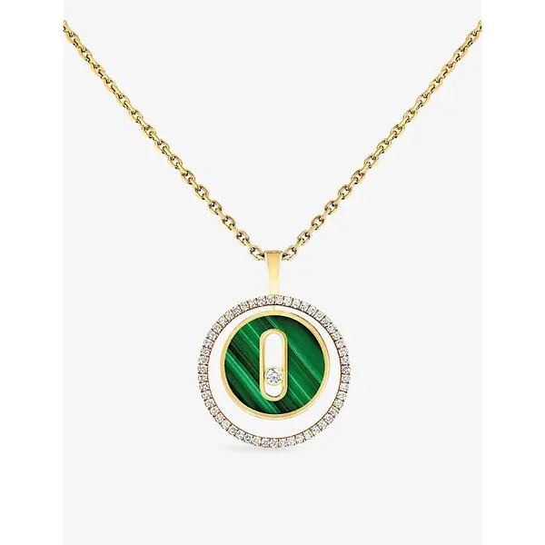 Messika Lucky Move 18ct Gold Malachite And Diamond Pendant Necklace
