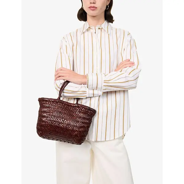 Dragon Diffusion Gorga Mini Woven Leather Top-handle Bag