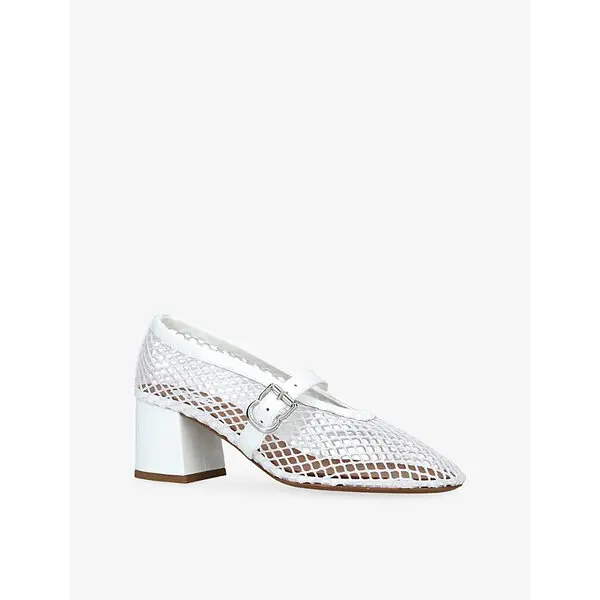 Alaïa Fishnet 55 Heeled Leather Pumps