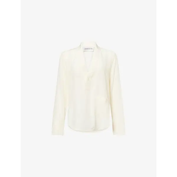 Victoria Beckham V-neck Long Sleeve Silk Blouse