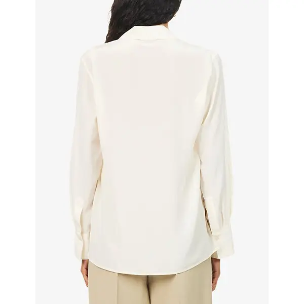 Victoria Beckham V-neck Long Sleeve Silk Blouse