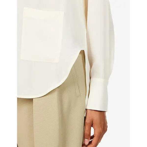 Victoria Beckham V-neck Long Sleeve Silk Blouse
