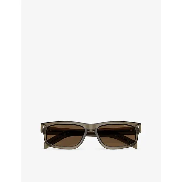 Prada Pr B11s Rectangle-frame Acetate Sunglasses