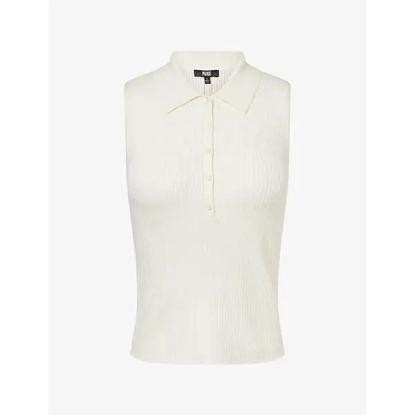 Paige Vesta Knitted Cotton-blend Top