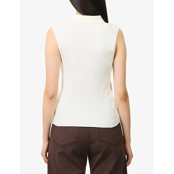 Paige Vesta Knitted Cotton-blend Top
