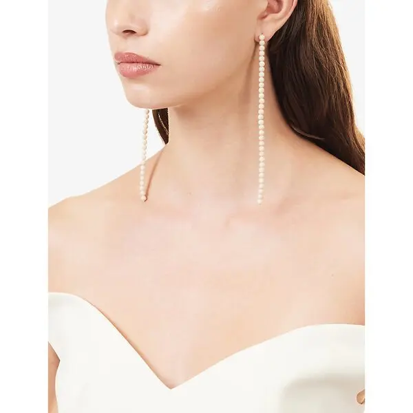 ANNIKA INEZ Sterling Silver Beaded Drop Earrings