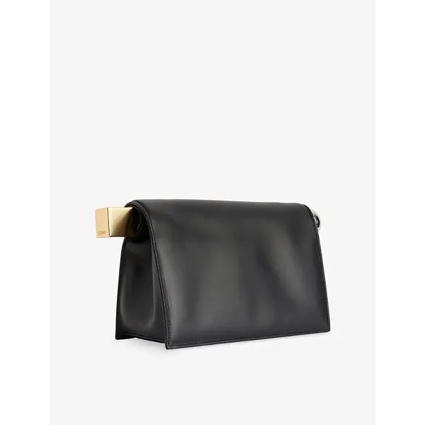 Jacquemus Rond Carré Leather Clutch Bag - Black