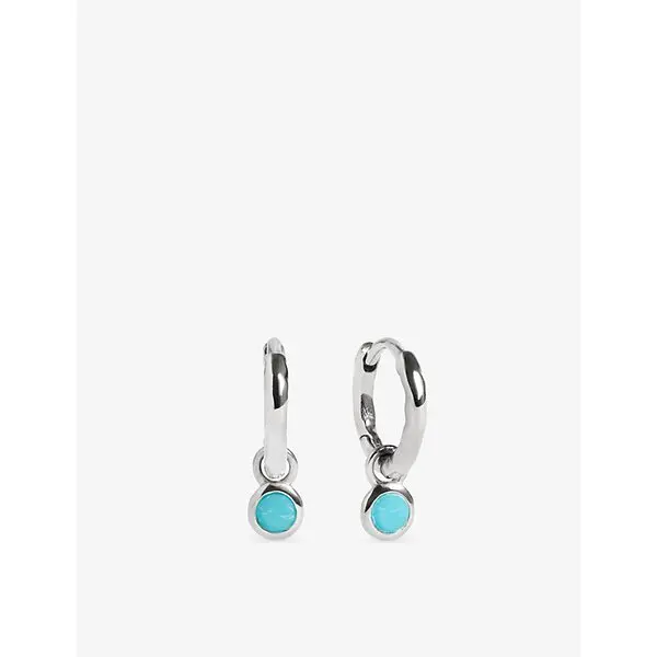 Monica Vinader Sterling And Turquoise Huggie Earrings - Silver