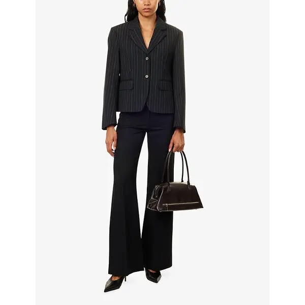 ME+EM Pinstripe Boxy-fit Wool-blend Blazer