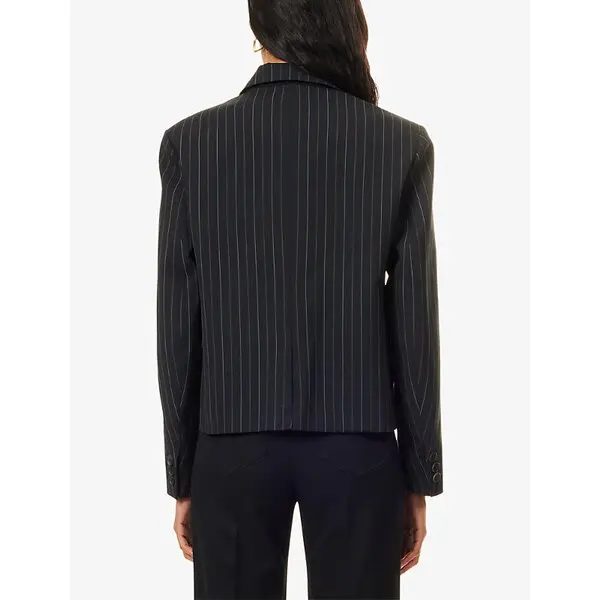 ME+EM Pinstripe Boxy-fit Wool-blend Blazer