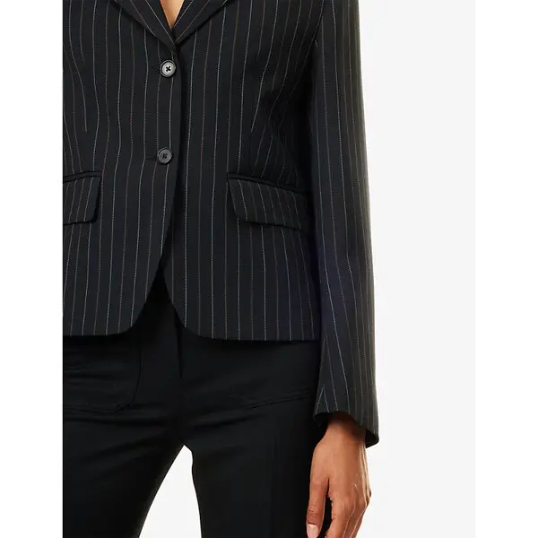 ME+EM Pinstripe Boxy-fit Wool-blend Blazer