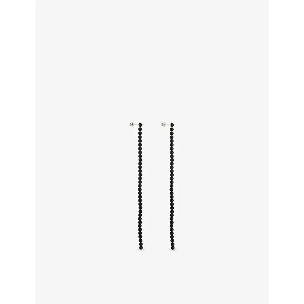 ANNIKA INEZ Beaded Sterling Silver Drop Earrings With Riverstone
