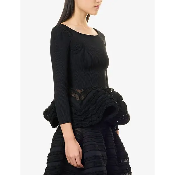 CFCL Pottery Swell Glitter Off-shoulder Knitted Top