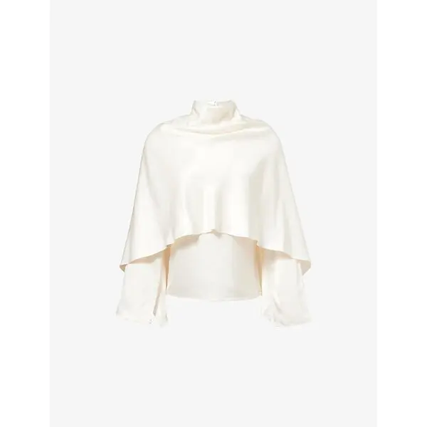 ROHE FRAMES Caped Long-sleeve Satin Top