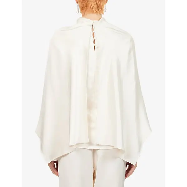 ROHE FRAMES Caped Long-sleeve Satin Top