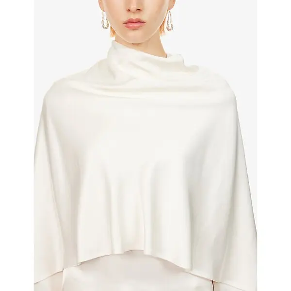 ROHE FRAMES Caped Long-sleeve Satin Top