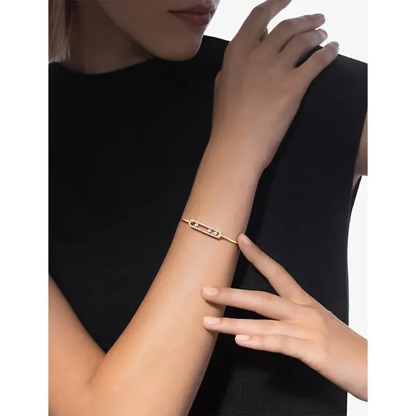 Messika Move Classique 18ct Gold Diamond Bangle - Yellow