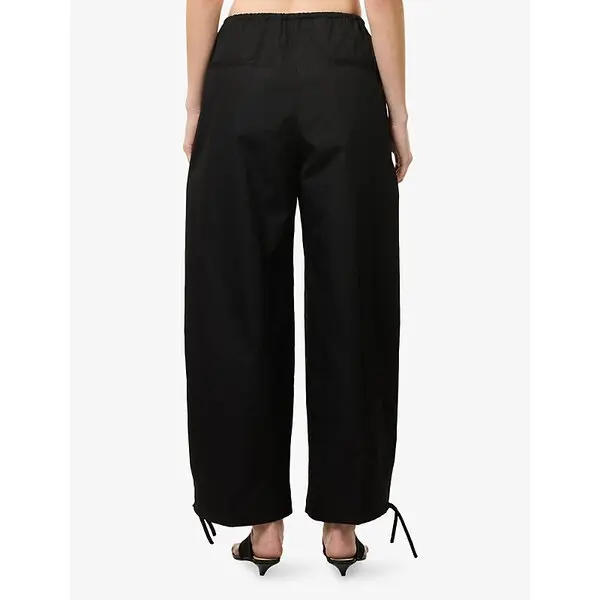 TOTEME Cotton Drawstring Trousers - Black