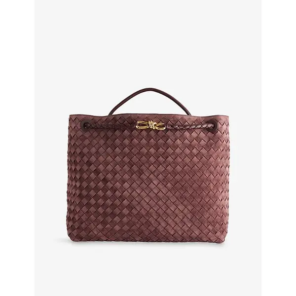 Bottega Veneta Andiamo Large Suede Cross-body Bag - Deep Mahogany