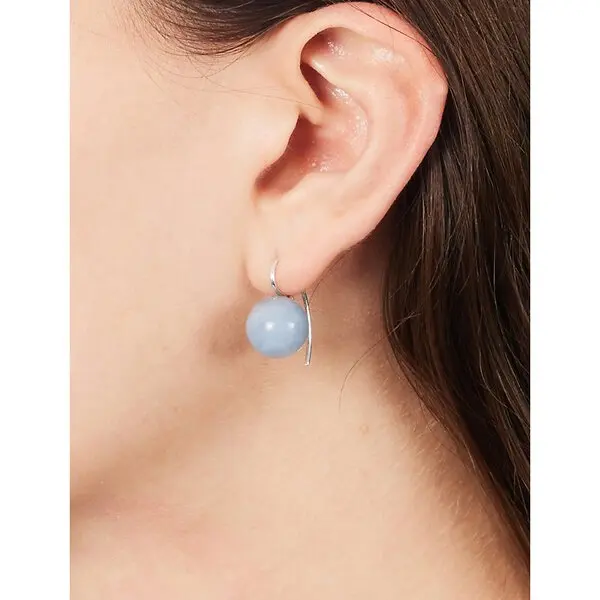 ANNIKA INEZ Sphere Stone And Angelite Sterling Silver Drop Earrings