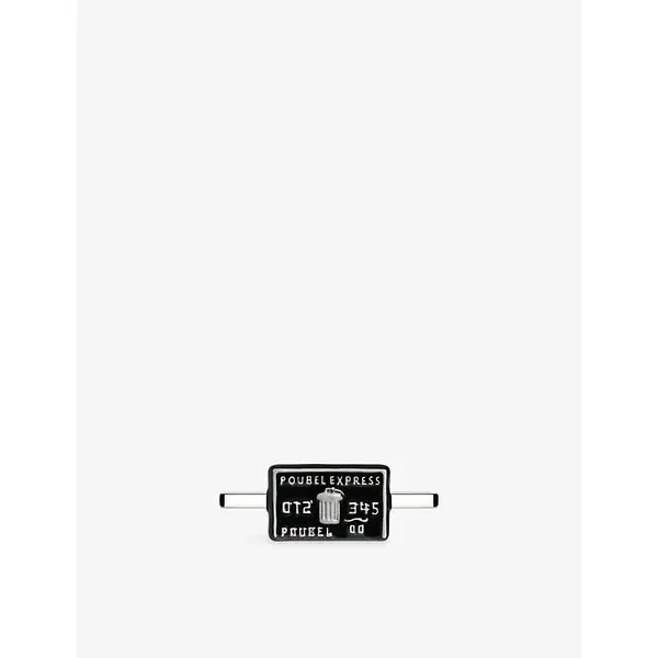 POUBEL Whoop Credit Card Sterling-silver Enamelled Charm - Black