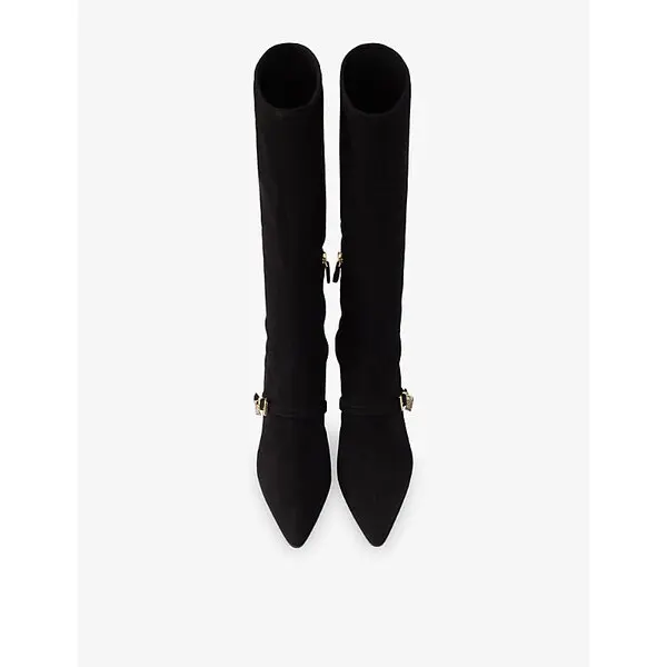 Prada Stretch Heeled Tall Suede Boots