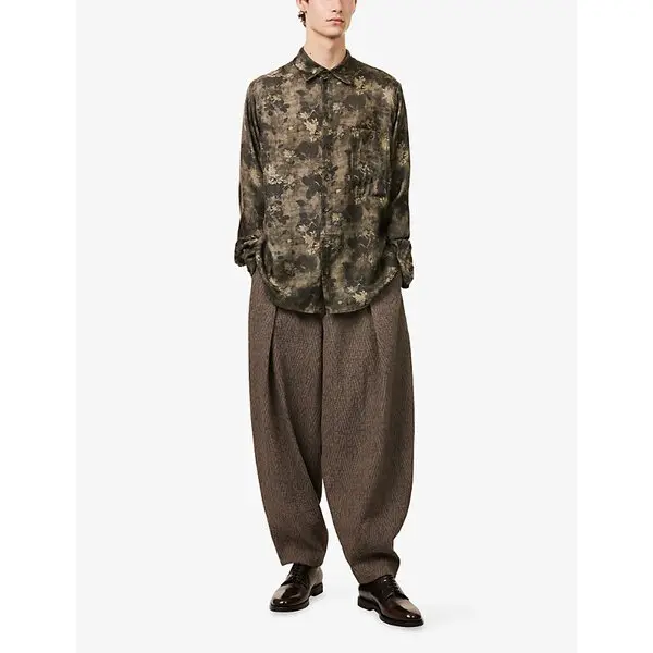 UMA WANG Pale Wide-leg Virgin-wool Trousers