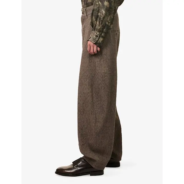 UMA WANG Pale Wide-leg Virgin-wool Trousers