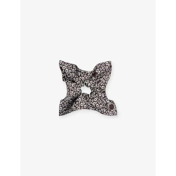 Sandro Floral-print Woven Scrunchie