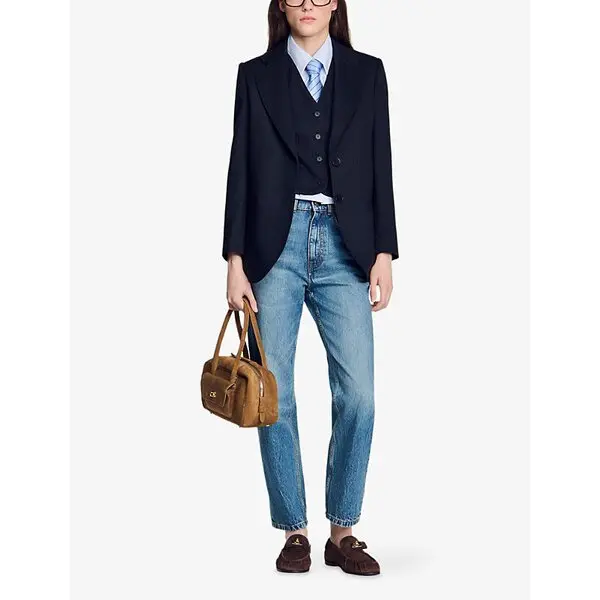 Sandro Suede Bowling Bag