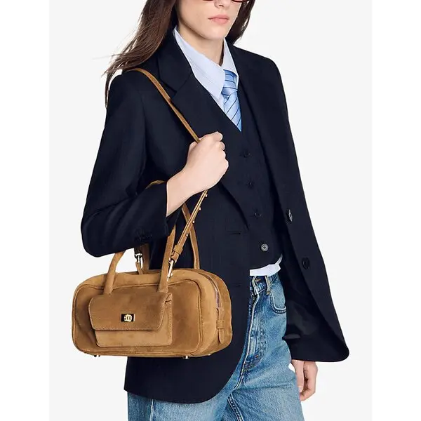Sandro Suede Bowling Bag