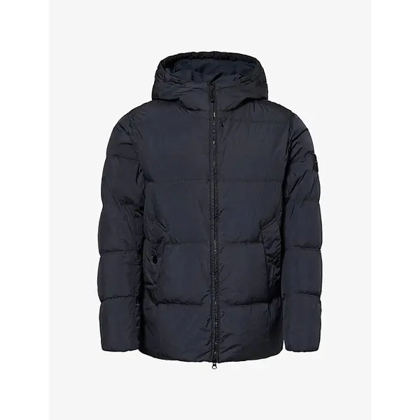 Stone Island Crinkle Reps Hooded Nylon Puffer Jacket