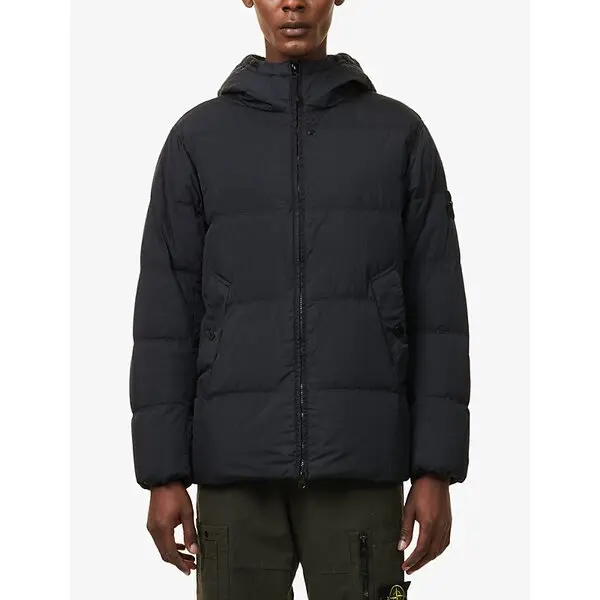 Stone Island Crinkle Reps Hooded Nylon Puffer Jacket