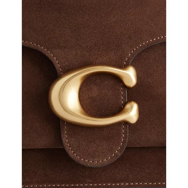 COACH Tabby 36 Suede Shoulder Bag - Dark Chocolate