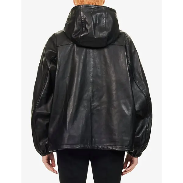 ROHE FRAMES Hooded Oversized Leather Jacket