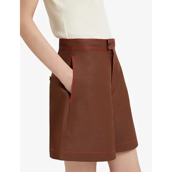Marni Flared Ramie-blend Woven Shorts