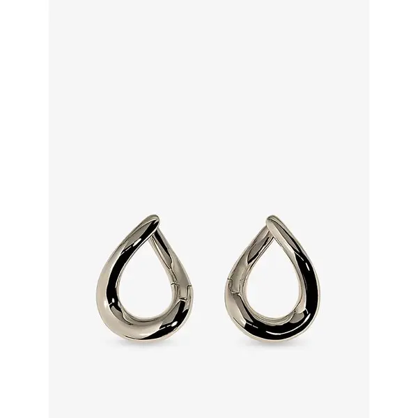 ASTRID & MIYU Molten Xl Rhodium Plated Brass Hoops