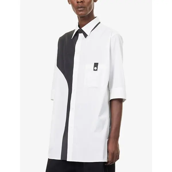 Yohji Yamamoto Contrast-panel Cotton Shirt