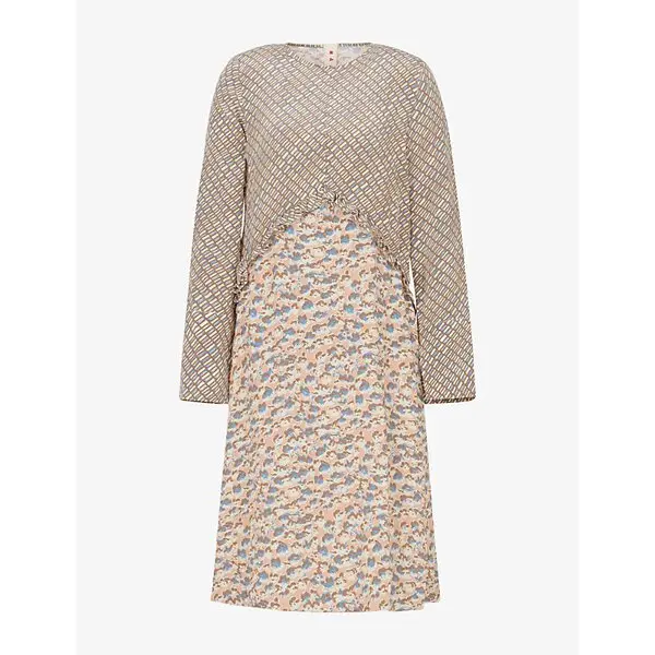 Marni Printed Crepe De Chine Silk Midi Dress - Crc24