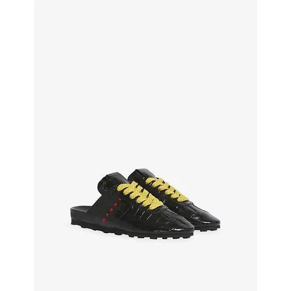 Marni Croc-effect Leather Trainer Mules - 00n99