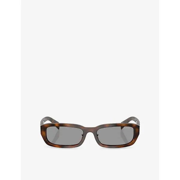 Prada Pr B06s Rectangle-frame Sunglasses - Brown