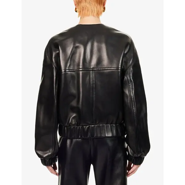 Khaite Cordan Bomber Leather Jacket