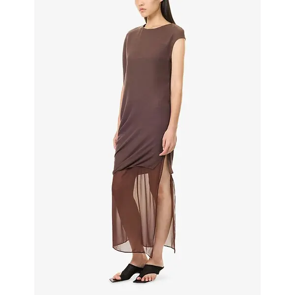 OUDE WAAG Asymmetric Draped Maxi Dress