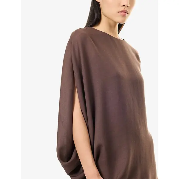 OUDE WAAG Asymmetric Draped Maxi Dress