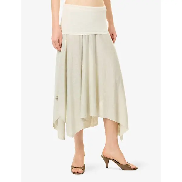 AYA MUSE Asymmetric Hem Maxi Skirt