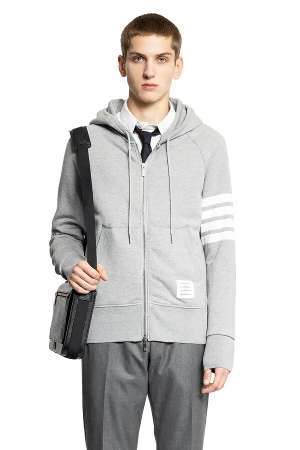 Thom Browne Classic Loopback 4-bar Zip-up Hoodie